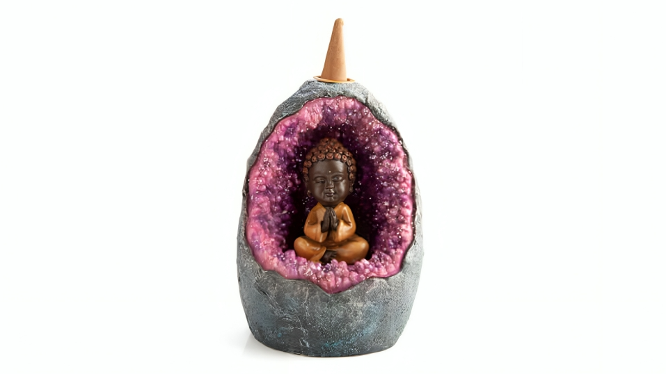 Latest Buys LED Backflow Incense Burner - Buddha Geode | Harvey Norman