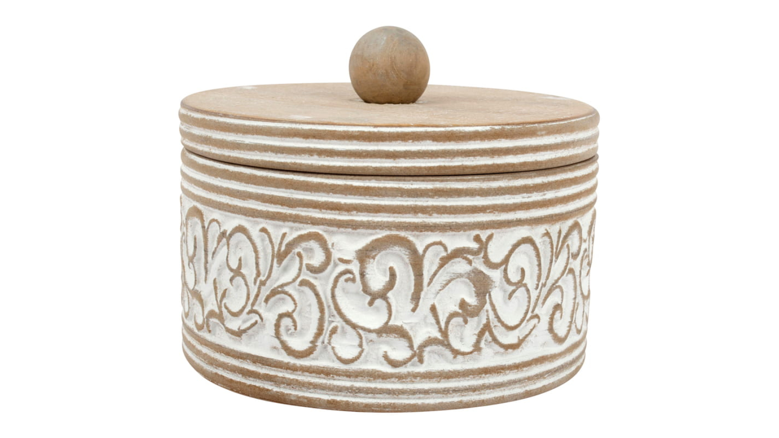 High St Round Trinket Box with Lid - White | Harvey Norman