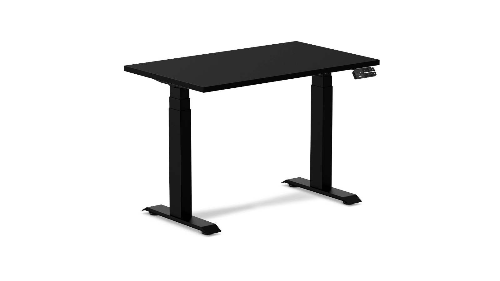 Desky Black/Matte Black Dual Mini Sit Stand Desk - 100 x 60cm | Harvey ...