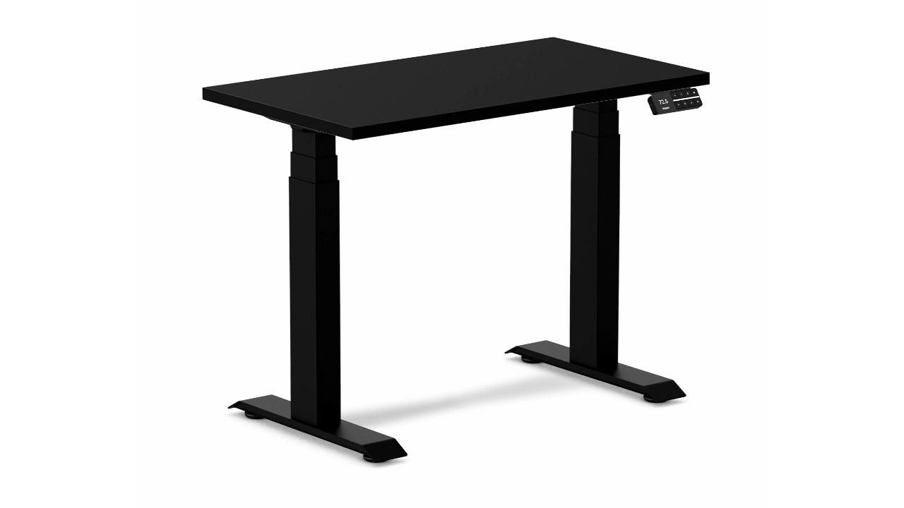 Desky Black/Matte Black Dual Mini Sit Stand Desk - 90 x 50cm | Harvey ...