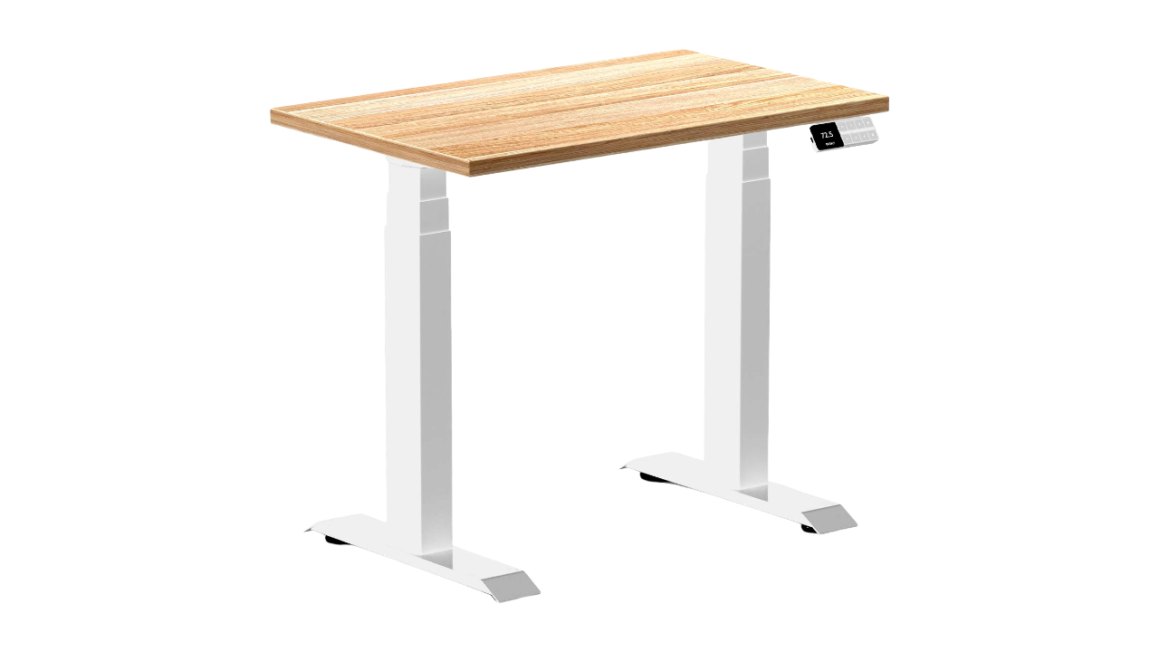 Desky Classic Oak/White Dual Mini Sit Stand Desk - 80 x 50cm | Harvey ...