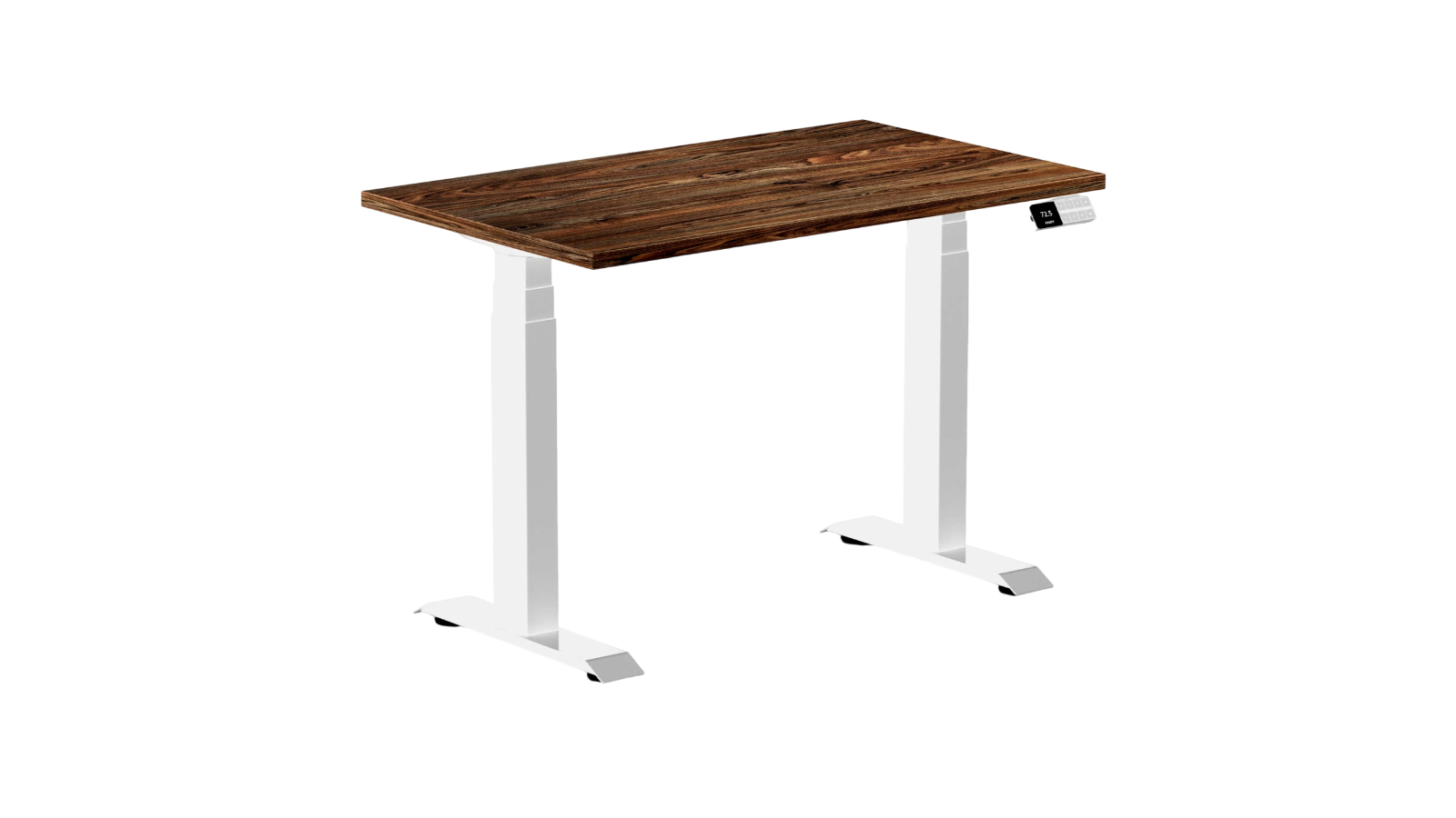 Desky Natural Walnut/White Dual Mini Sit Stand Desk - 90 x 50cm ...