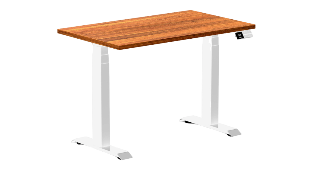 Desky Prime Oak/White Dual Mini Sit Stand Desk - 80 x 50cm | Harvey Norman