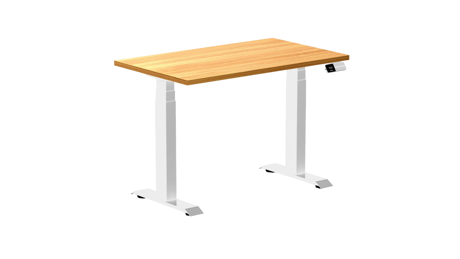 Desky Sublime Teak/White Dual Mini Sit Stand Desk - 110 x 60cm | Harvey ...