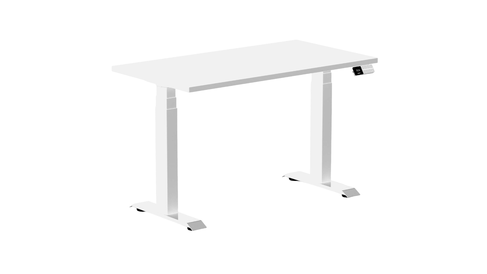 Desky White/White Dual Mini Sit Stand Desk - 110 x 60cm | Harvey Norman
