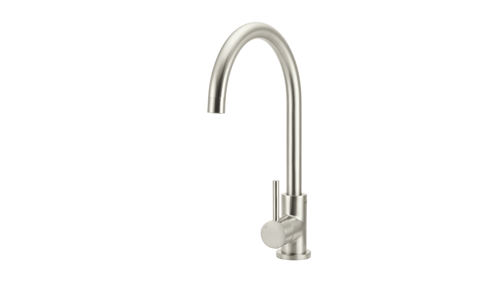 Meir Gooseneck Kitchen Mixer - Brushed Nickel | Harvey Norman