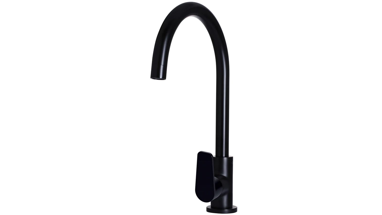 Meir Paddle Round Gooseneck Kitchen Mixer Tap - Matte Black | Harvey Norman