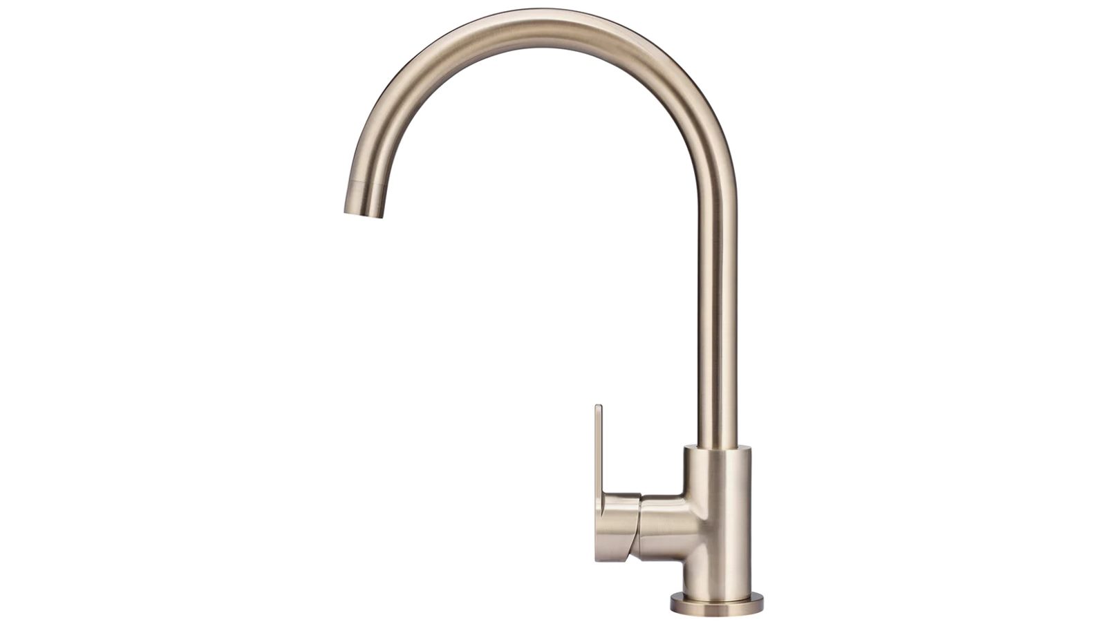 Meir Paddle Round Gooseneck Kitchen Mixer Tap - Champagne | Harvey Norman