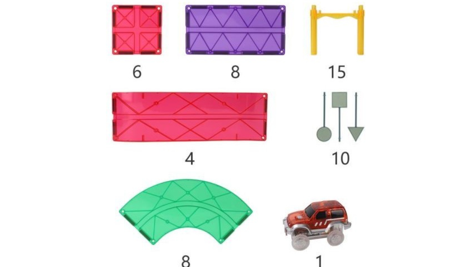 MNTL Magnetic Car Track Set - 52 Piece | Harvey Norman