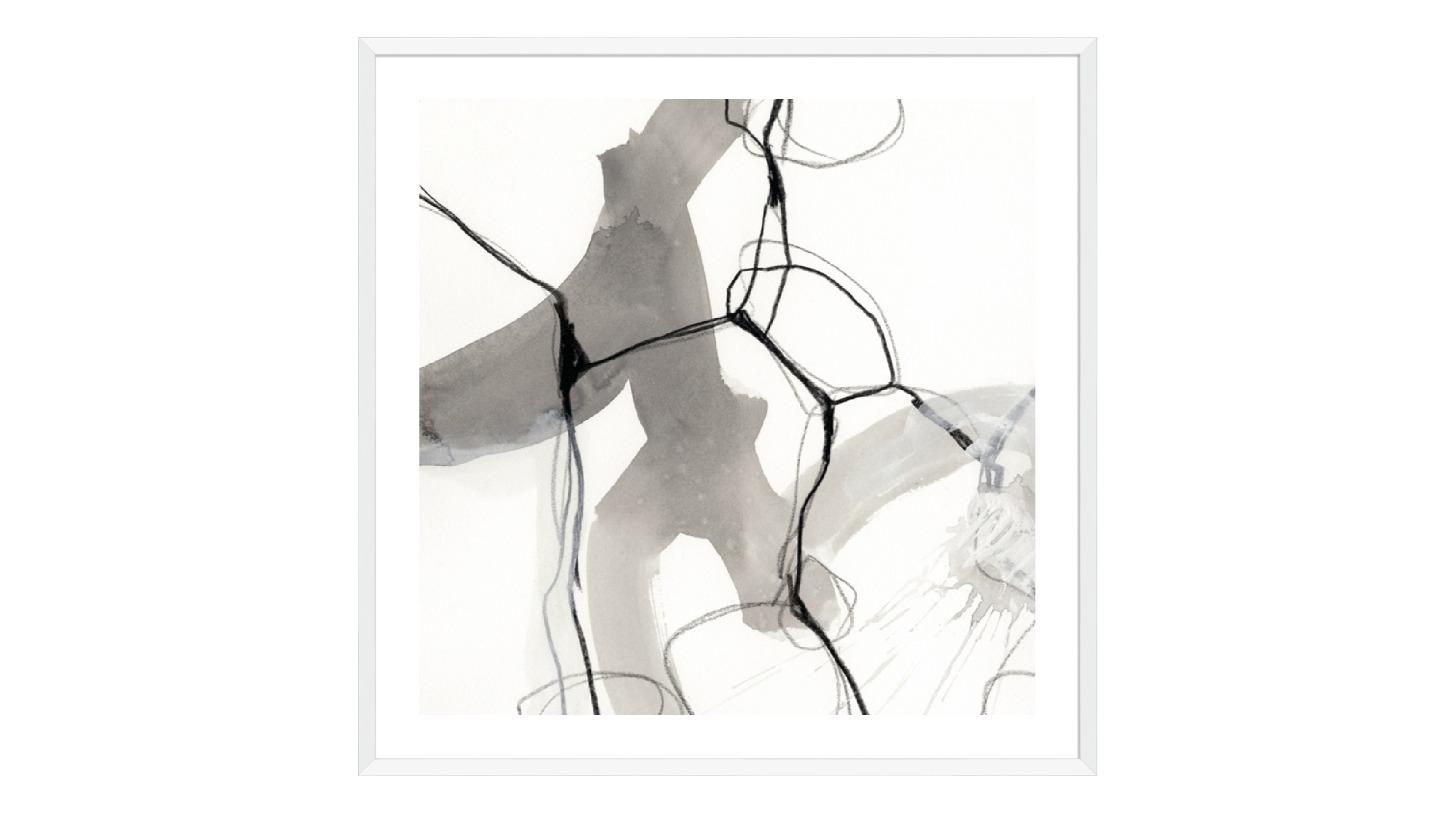 La Grolla Modulate I White Frame Wall Art - 94 x 94cm | Harvey Norman