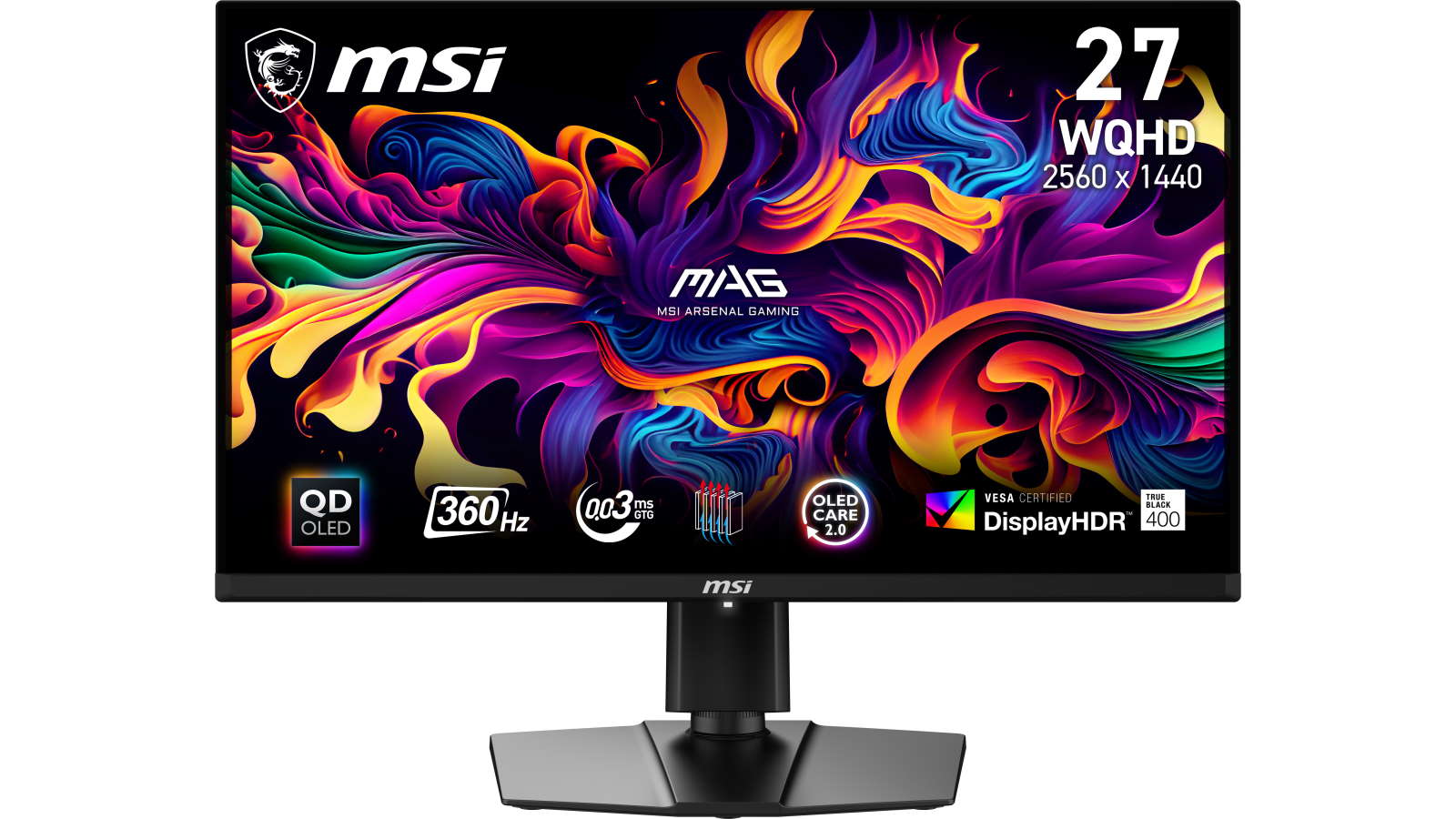 MSI MAG 271QPX 27-inch QD-OLED WQHD Gaming Monitor | Harvey Norman