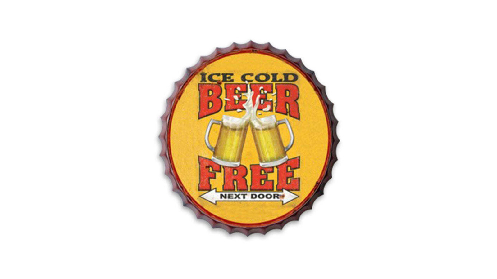 Men's Republic Free Cold Beer 33cm Sign | Harvey Norman