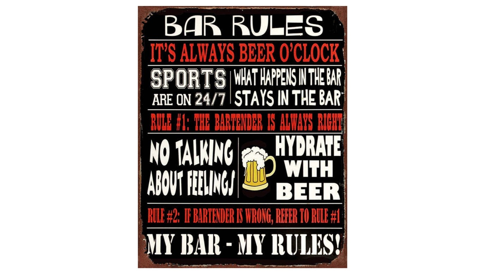 Men's Republic Bar Rules Sign | Harvey Norman