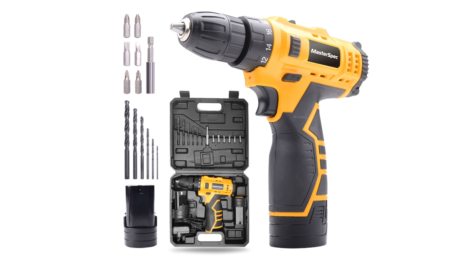 MasterSpec 12V Cordless Drill Driver Screwdriver Accessories with ...