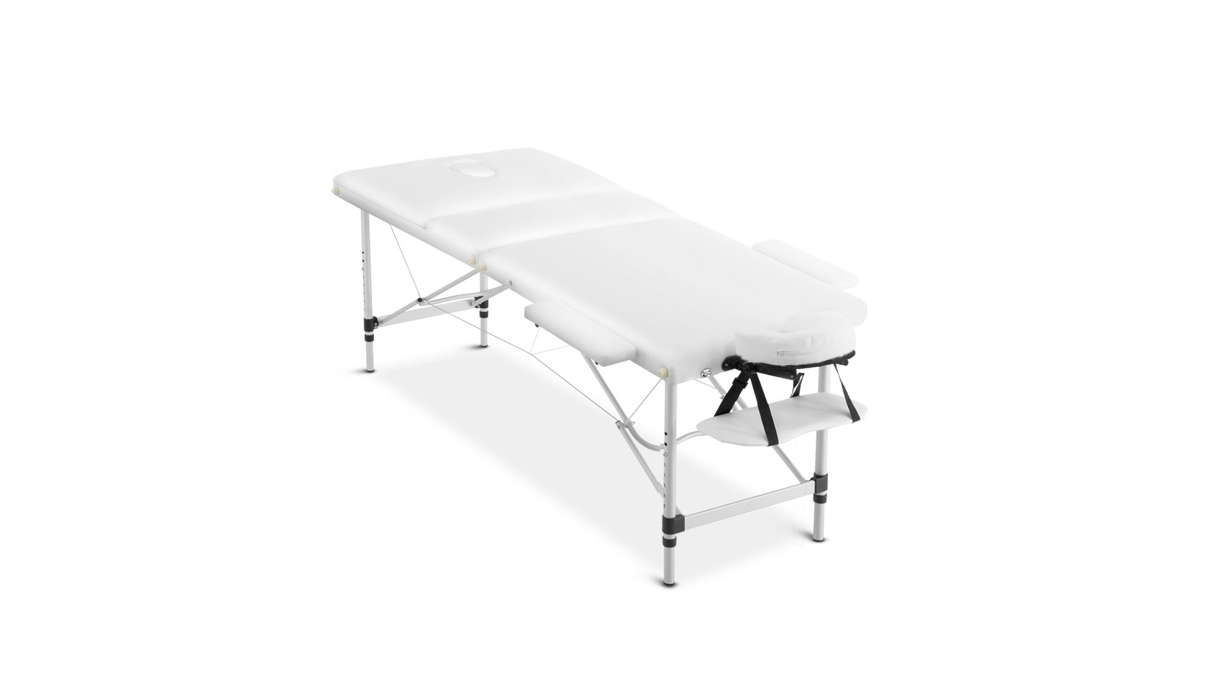Zenses Aluminium 3 Fold Massage Table - White - 75cm | Harvey Norman
