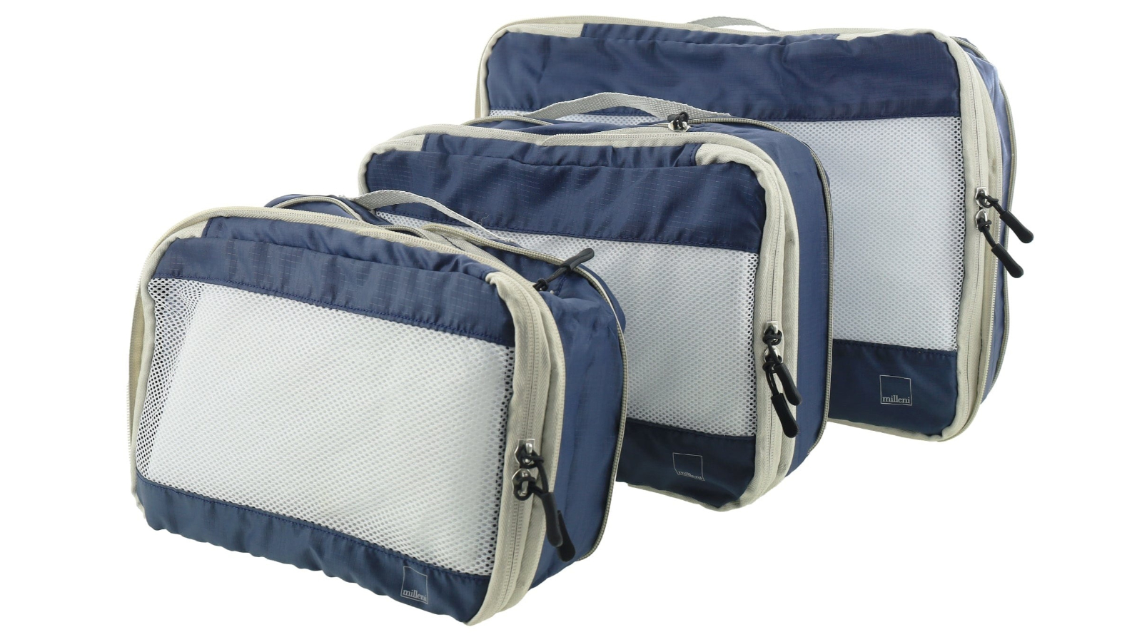 Milleni Pack of 3 Travel Compact Travel Cube - Grey | Harvey Norman