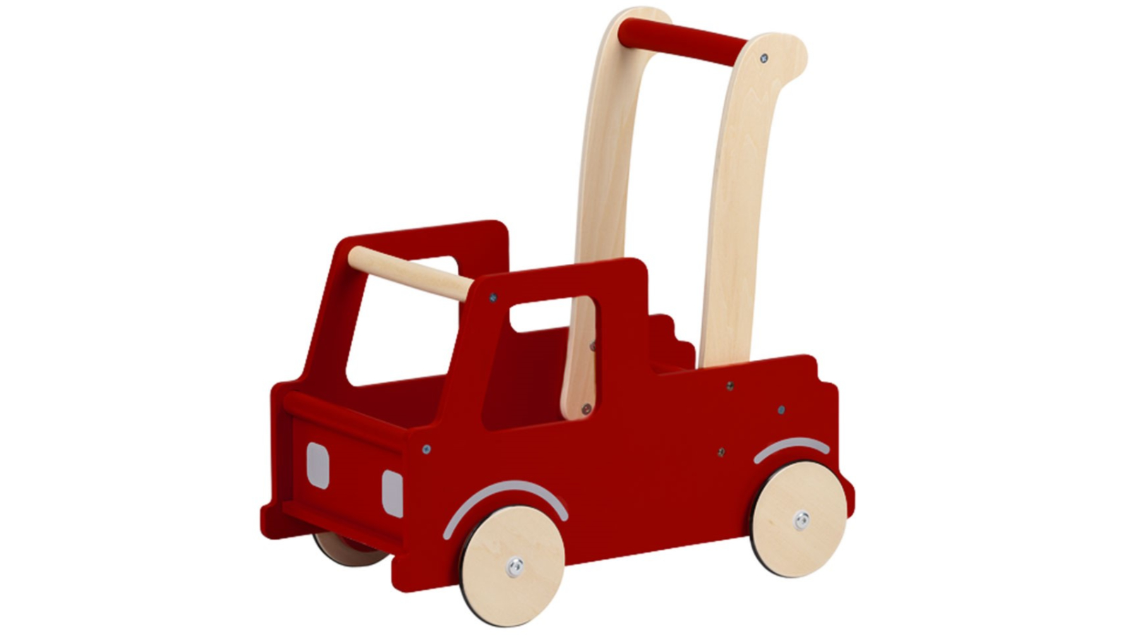 Moover Wooden Line Push Truck - Red | Harvey Norman