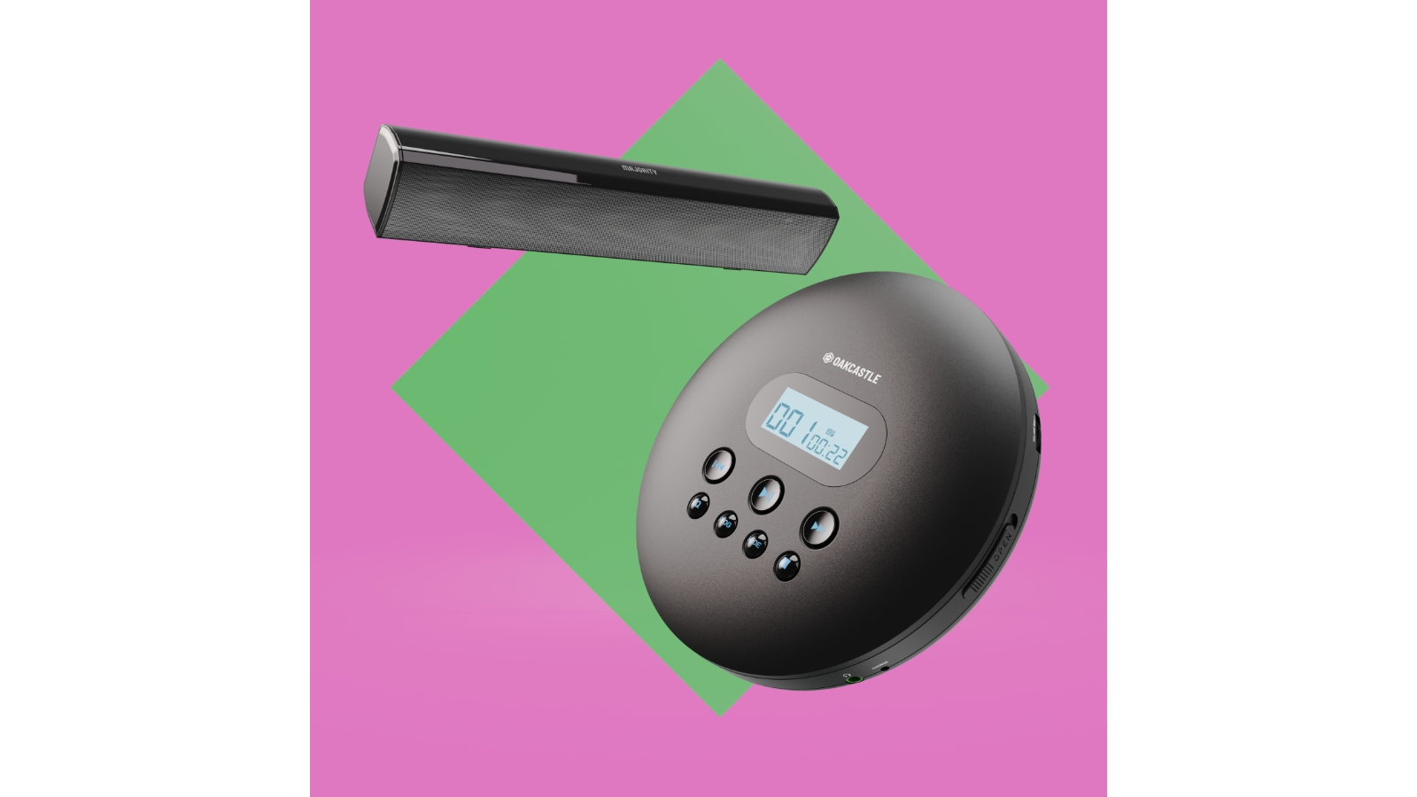 Majority Oakcastle CD100 Bluetooth Portable CD Player - Black | Harvey ...