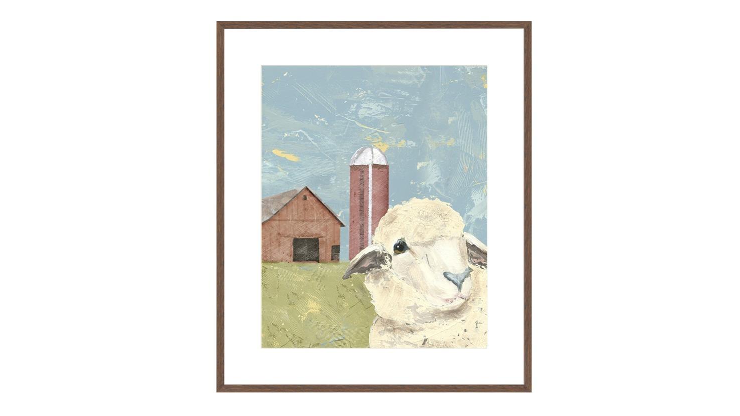 La Grolla My Farm Friends I Walnut Frame Wall Art - 74 x 64cm | Harvey ...