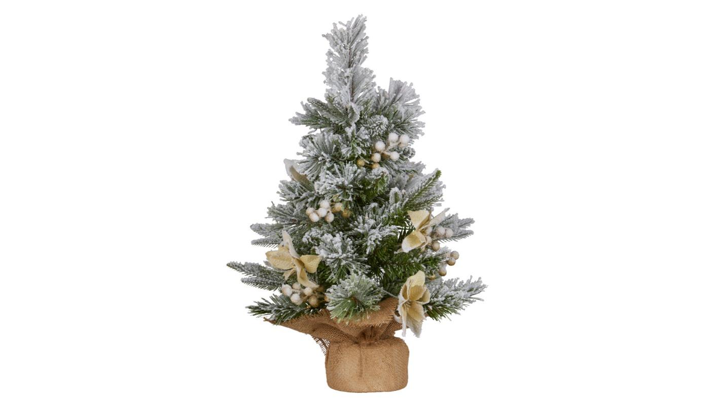 National Tree Company 60cm Christmas Tree with Light Potted Frosted ...