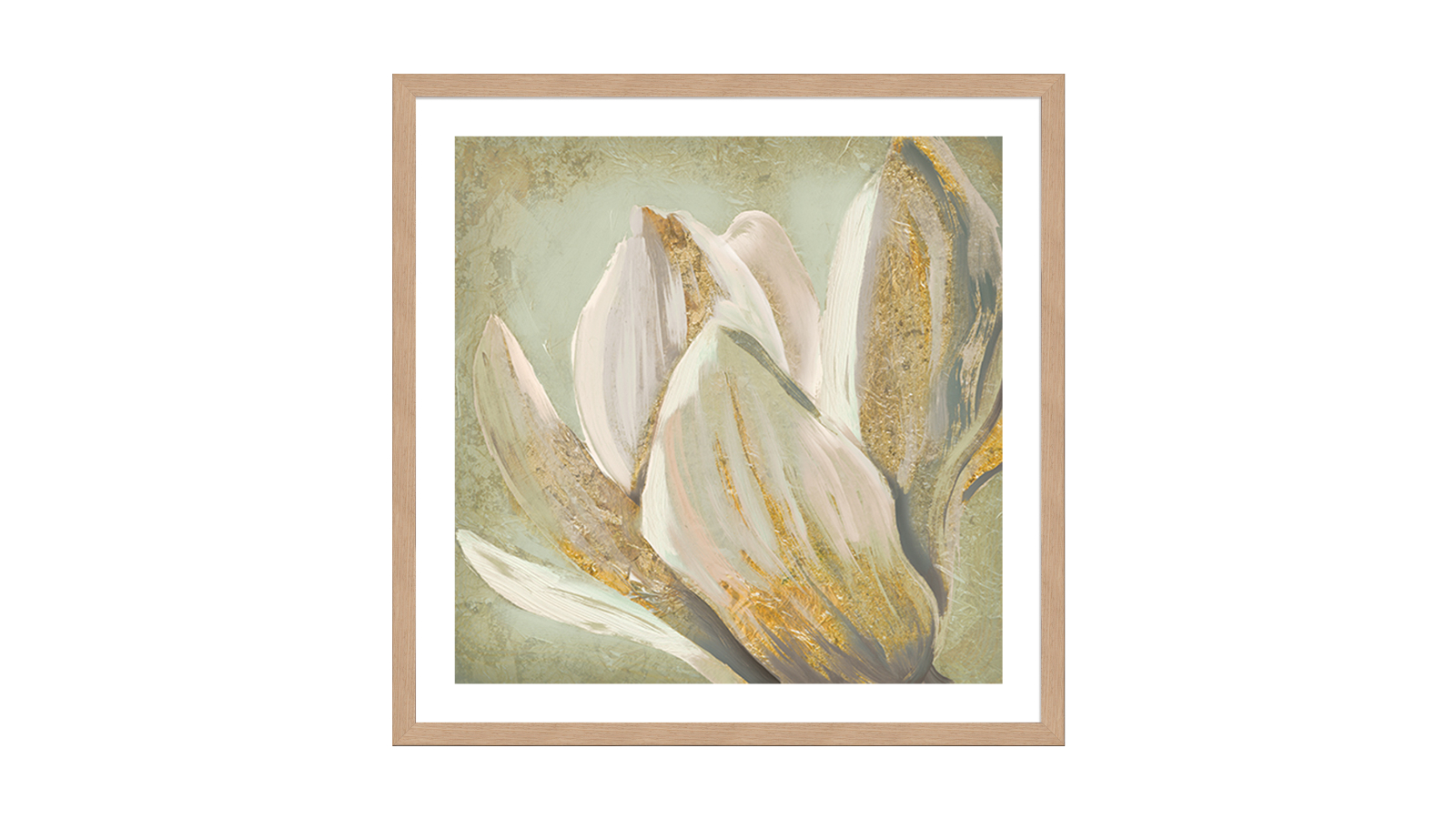 La Grolla Fresh Bloom II Natural Frame Wall Art - 76 x 76cm | Harvey Norman