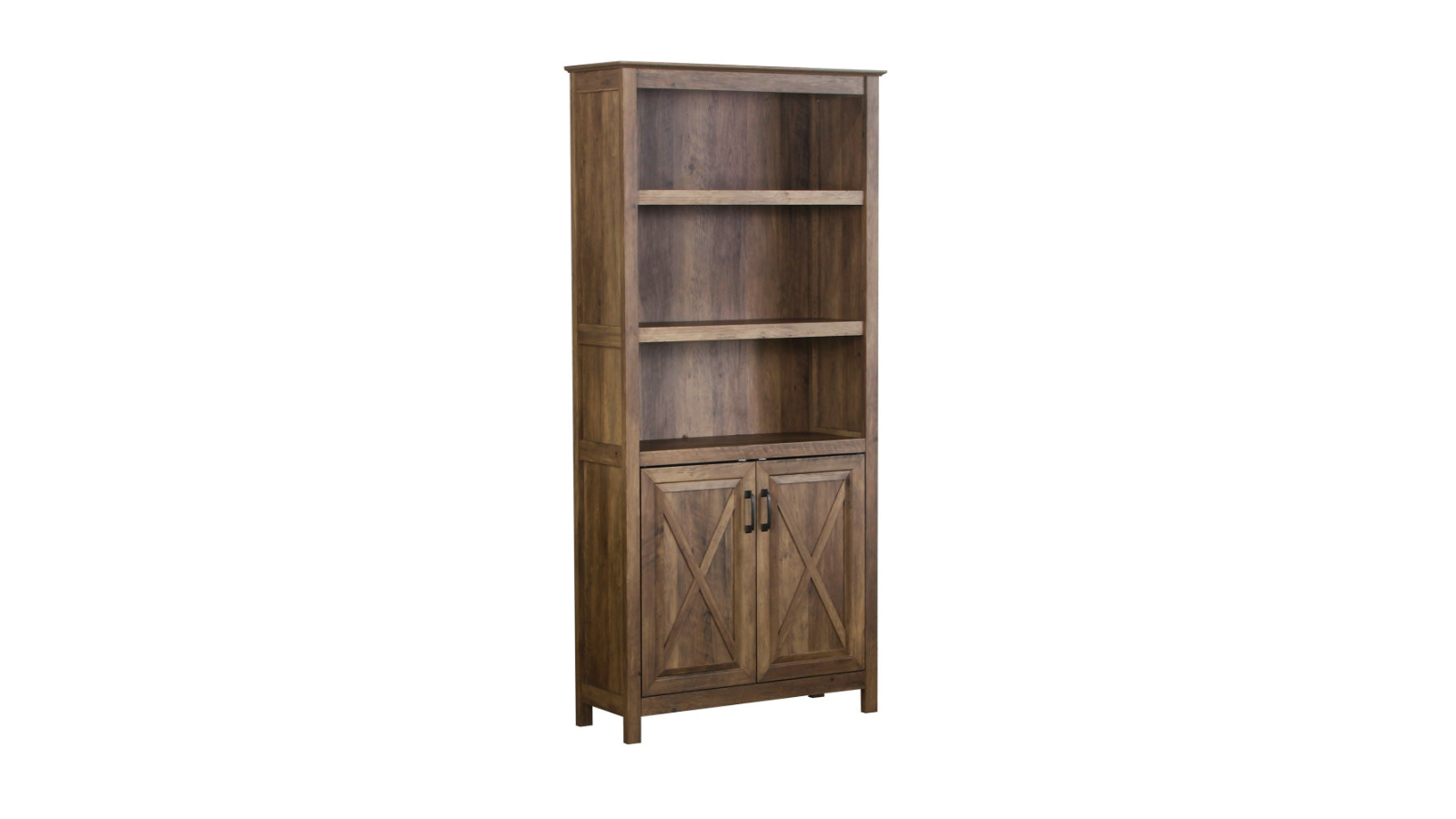 Maestro Furniture Rustic Oak Nazma 5-Tier Display Shelves 2-Door ...