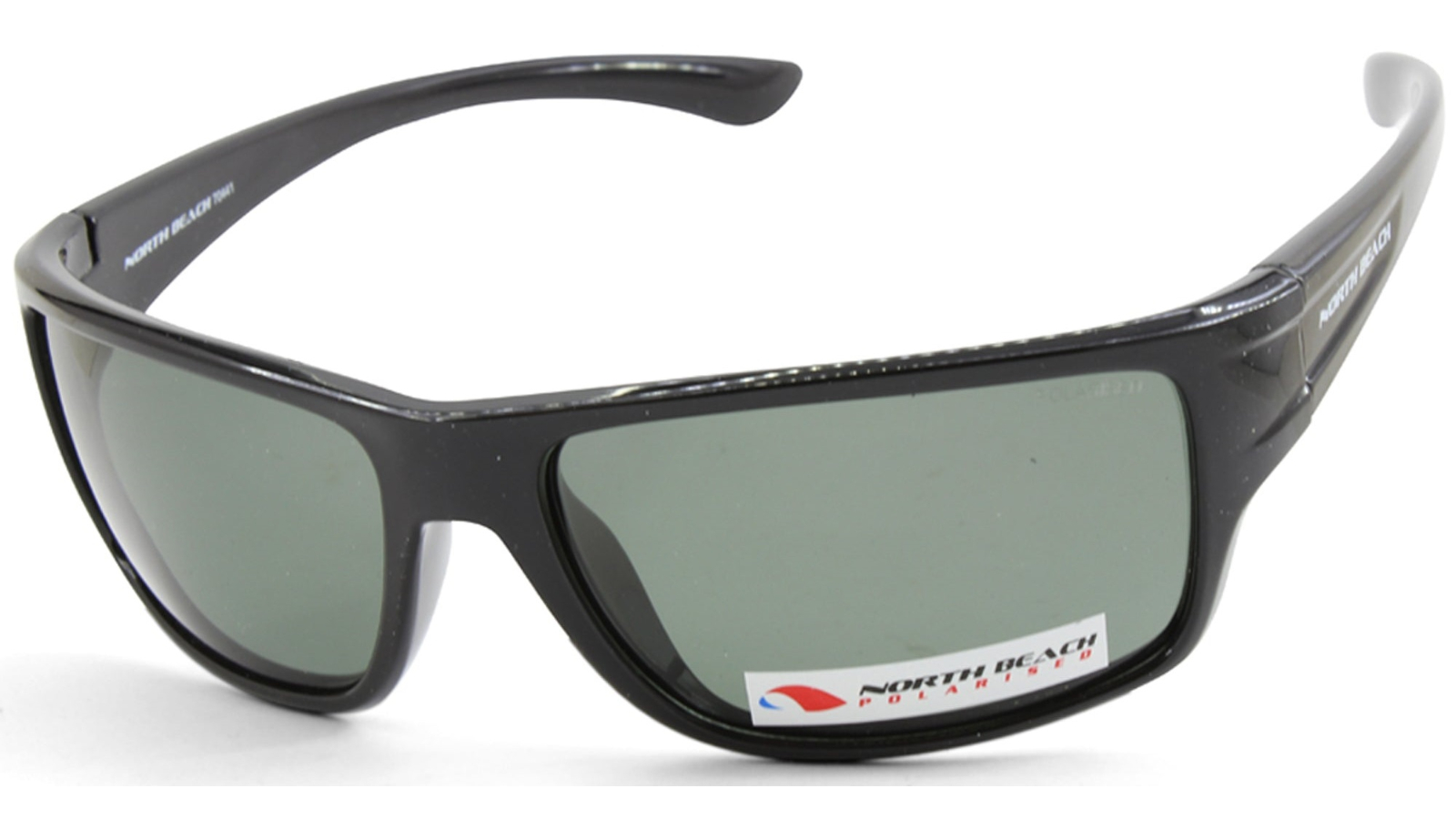 North Beach 70441 Mens Gwyniad Polarised Sunglasses - Black Gloss/Grey ...