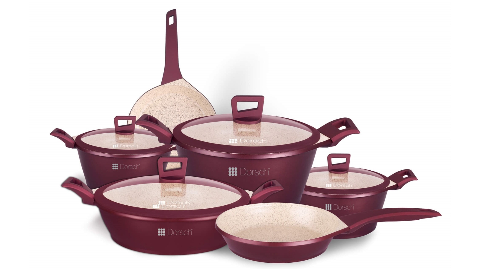 Dorsch Premium Non-stick Casserole Pot Set - 6 Piece | Harvey Norman