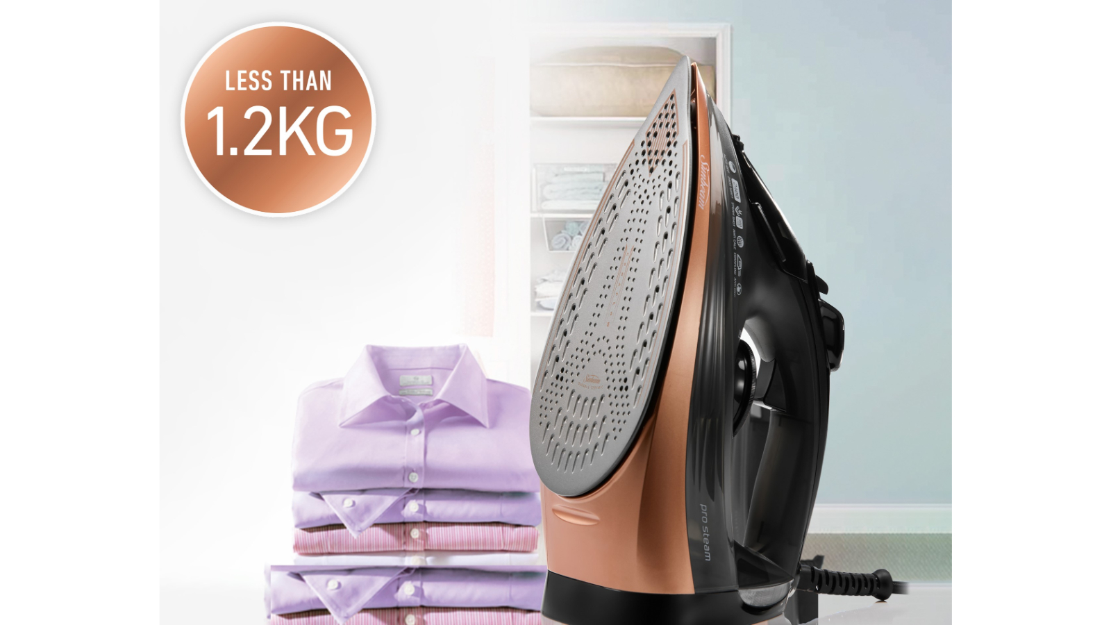 Sunbeam Pro Steam Ceraflow Sonic Iron - Black/Brown | Harvey Norman