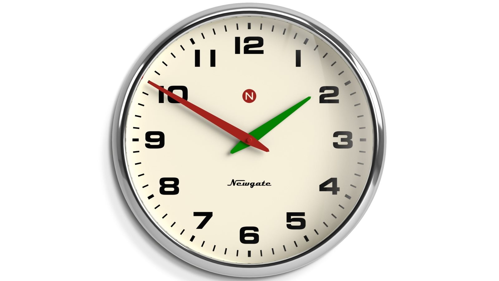 Newgate Superstore Alpha Dial Wall Clock - Chrome | Harvey Norman