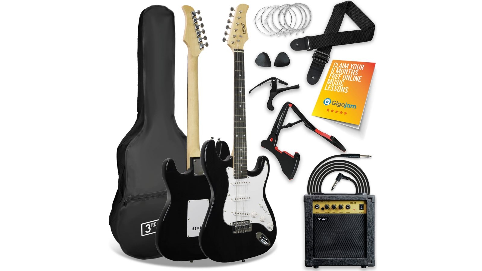 3rd Avenue Electric Guitar Pack - Black | Harvey Norman