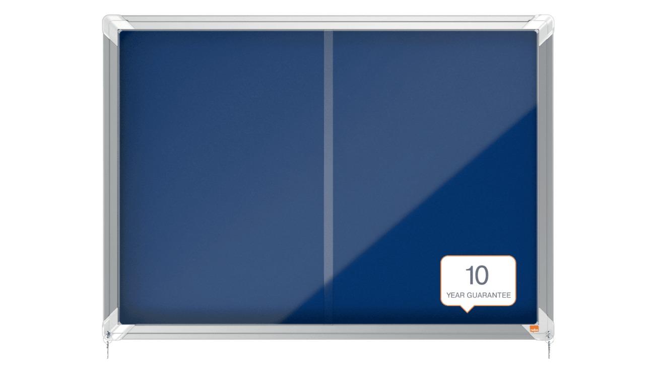 Nobo Notice Sign Board Lockable Sliding Glass Door - 92.5 x 66.8cm ...