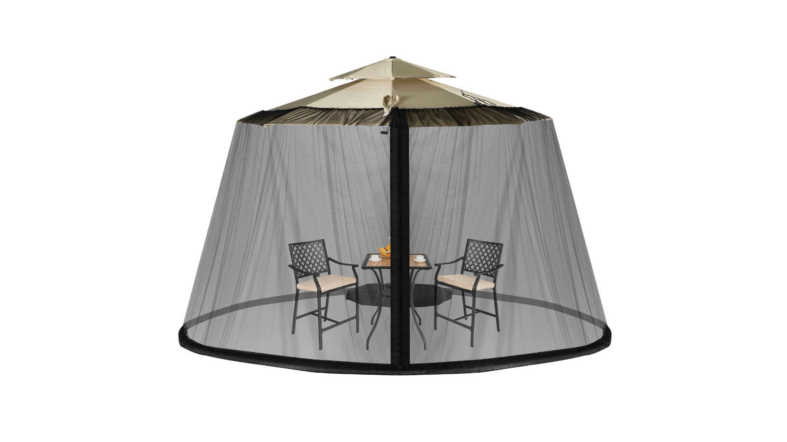 Costway Outdoor Canopy Mesh Umbrella Mosquito Net - Black | Harvey Norman