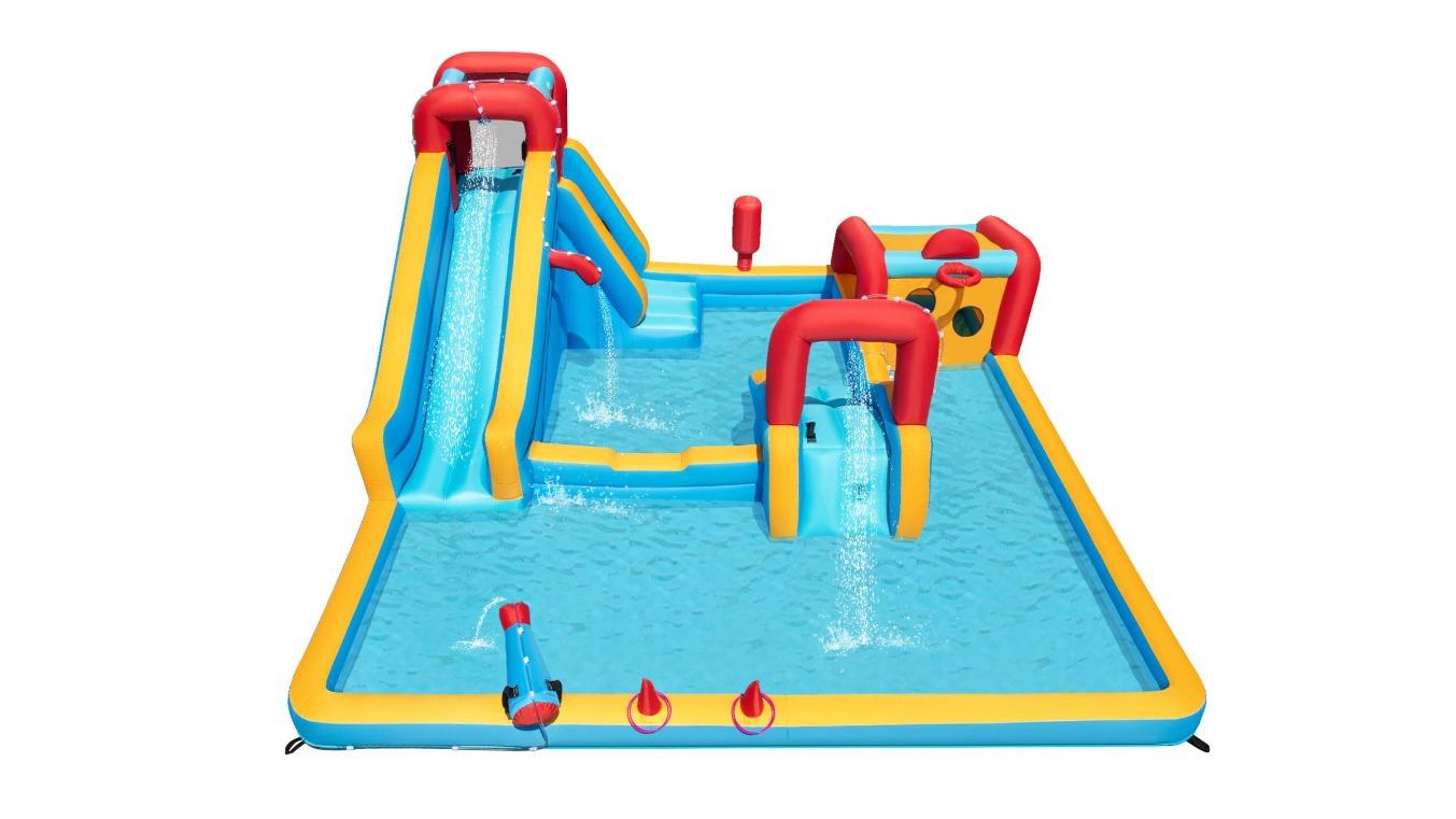 Costway Bounce House Jump Slide with Basketball Football Gate - No ...