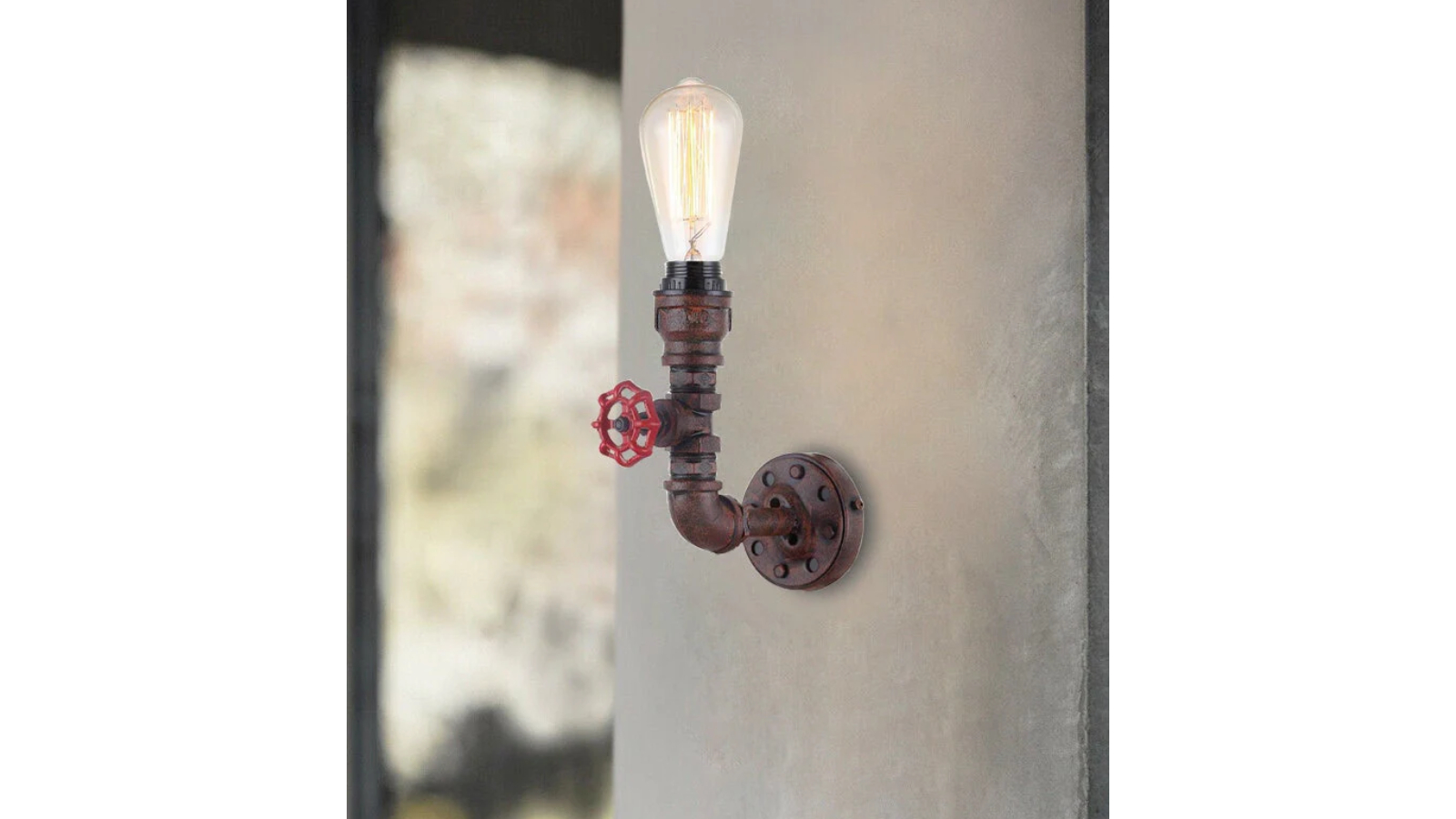 Steam ES Surface Mounted Pipe Aged Finish Iron Interior Wall Light ...