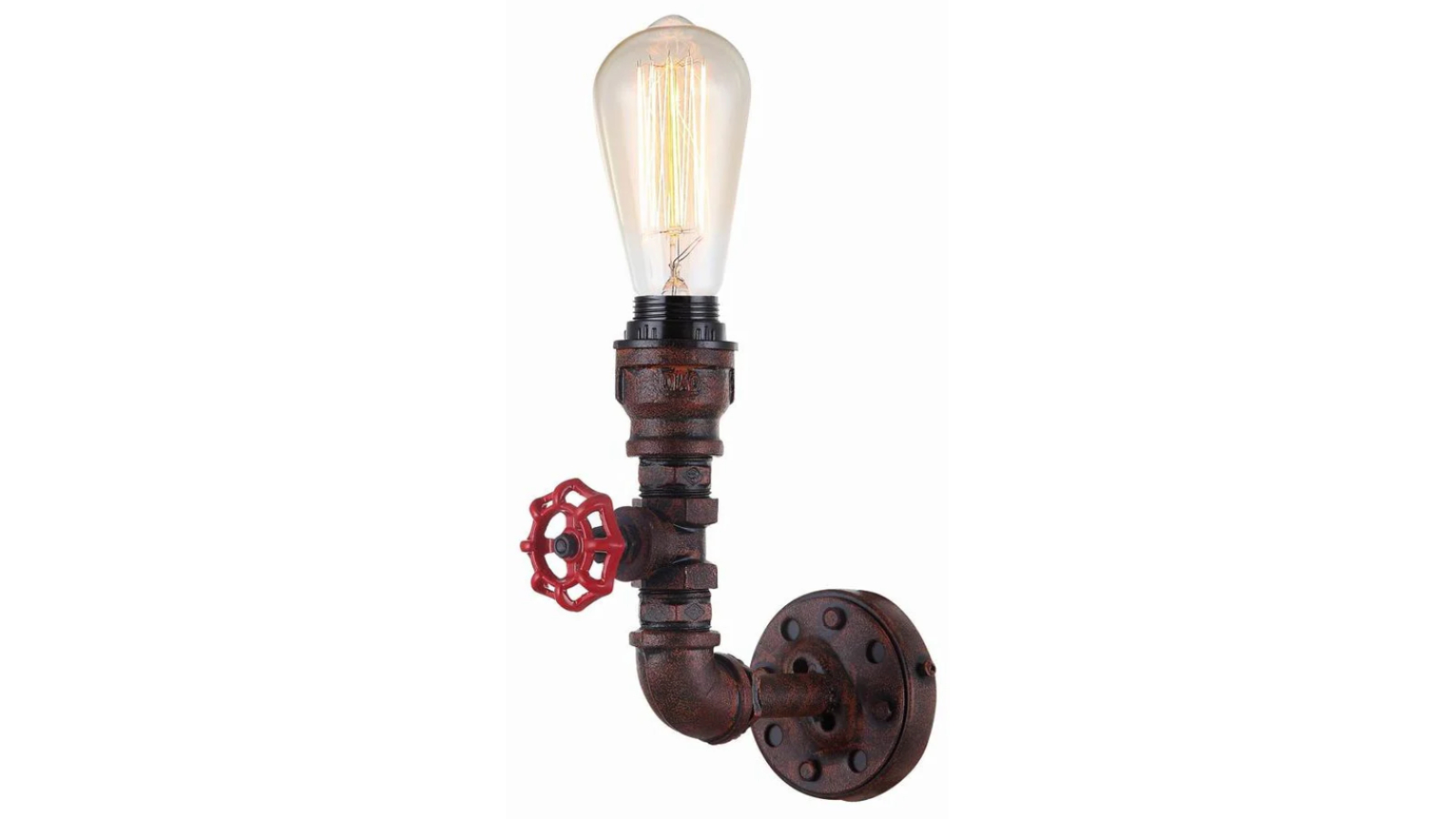 Steam ES Surface Mounted Pipe Aged Finish Iron Interior Wall Light ...