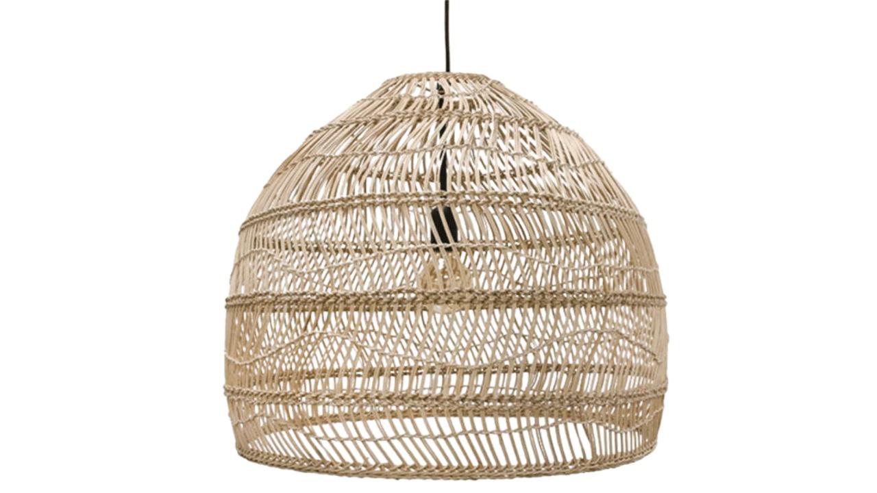 Design Square Dome Shape Rattan Pendant Light - Natural | Harvey Norman