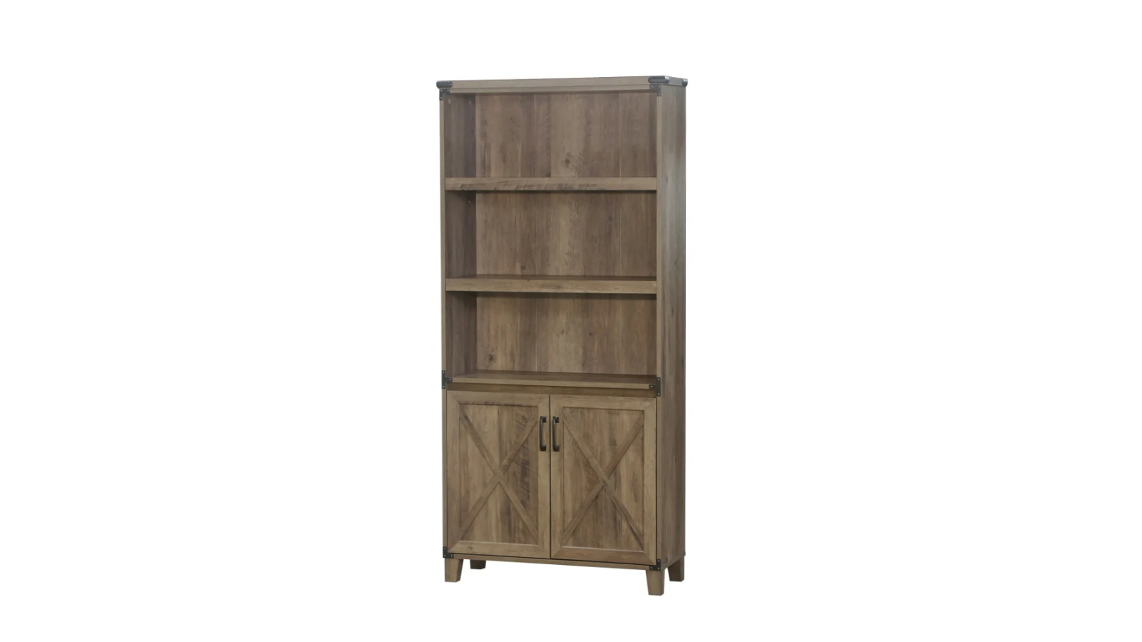 Maestro Furniture Cairo 5-Tier Rustic Oak Bookcase Storage Cabinet with ...
