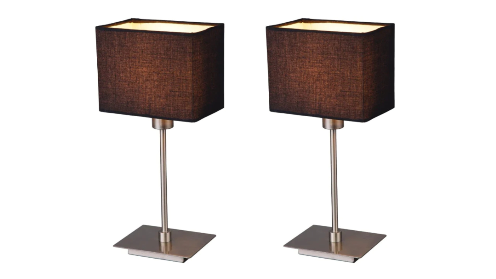Luminea Set of 2 Lex Modern Rectangular Fabric Shade Table Lamp - Black ...