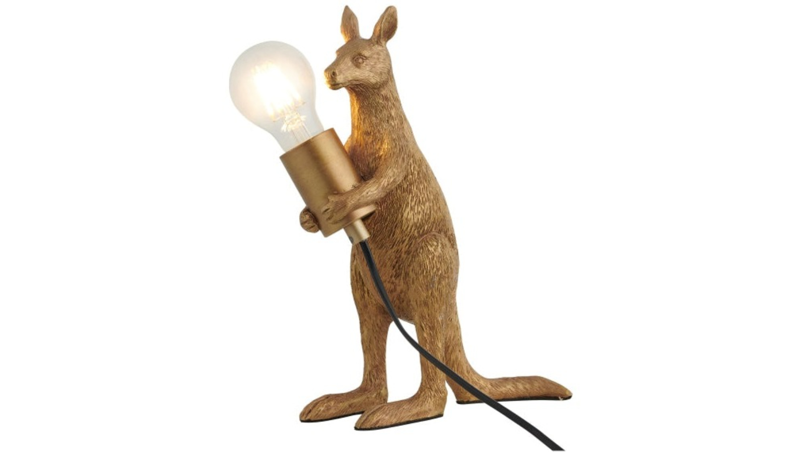 Luminea Eleanor Single Bulb Kangaroo Accent Gold Standing Table Lamp ...