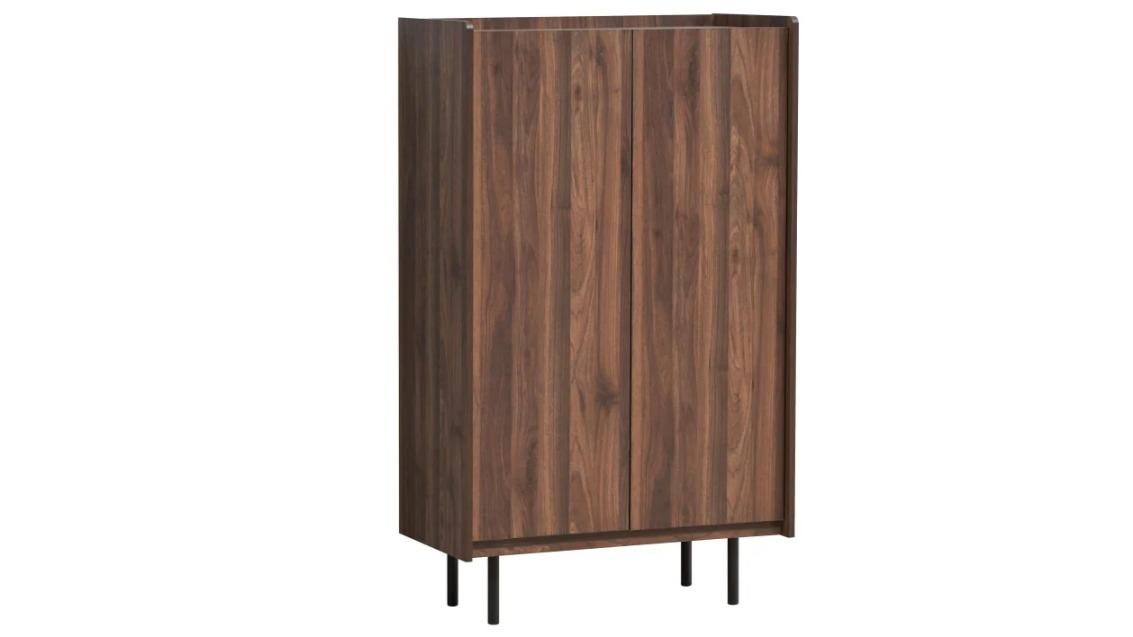 Design Square Tim Tall Cupboard Storage Cabinet with 2-Door - Walnut ...