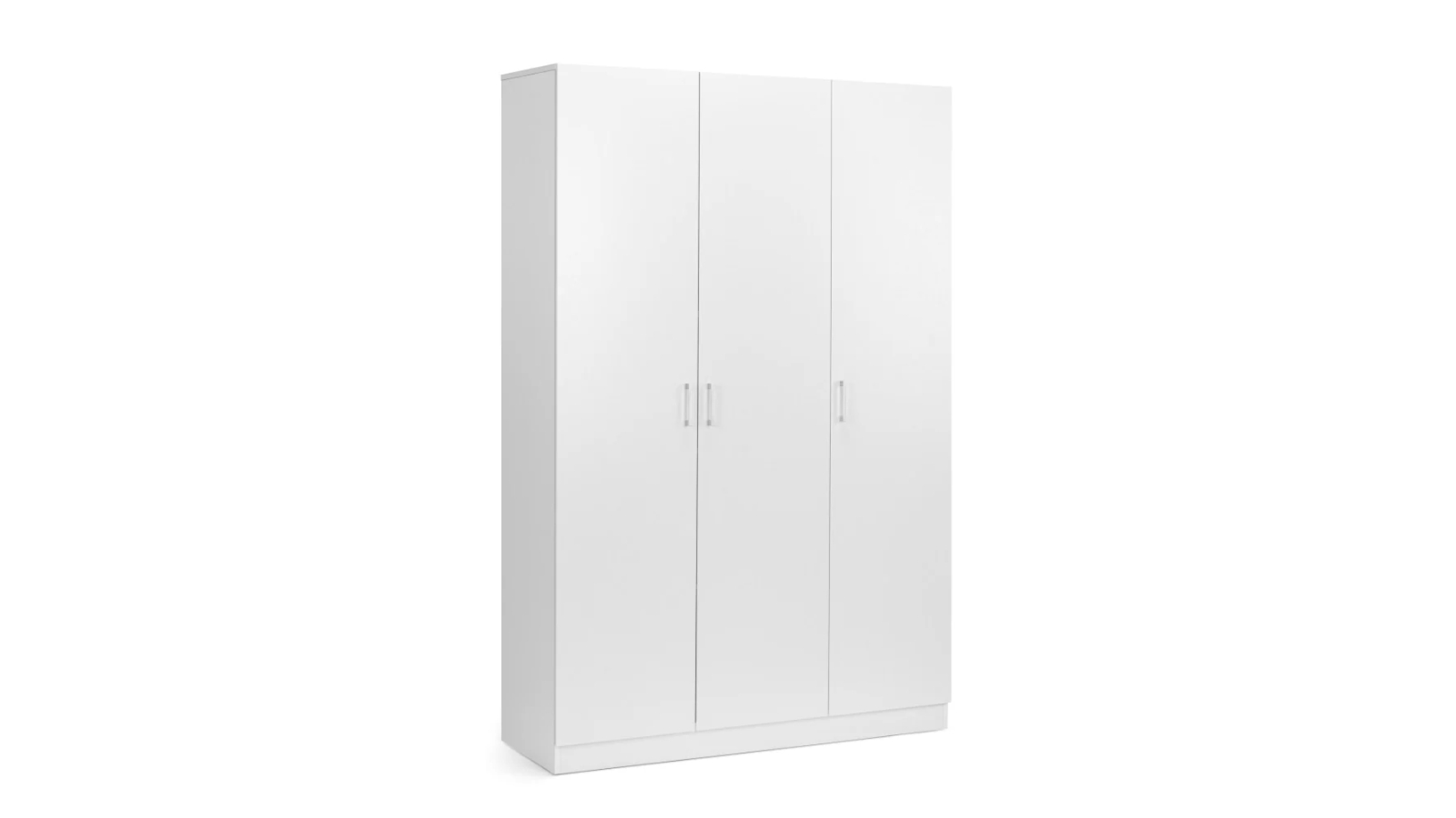 Design Square Monica White 3-Door Multi-Purpose Tall Cupboard Storage ...