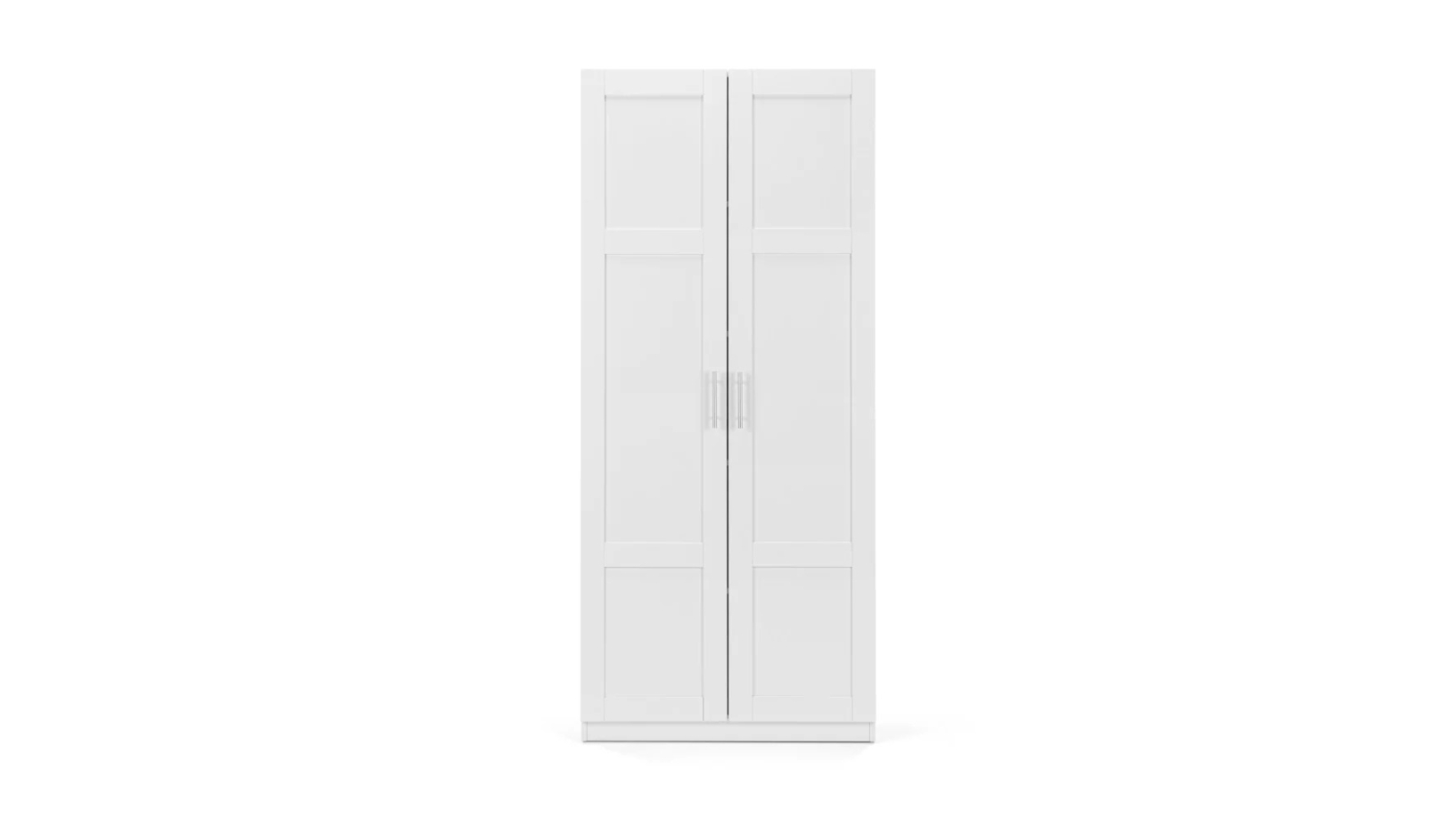 Design Square Kays White Modern Tall Cupboard Storage Cabinet with 2 ...