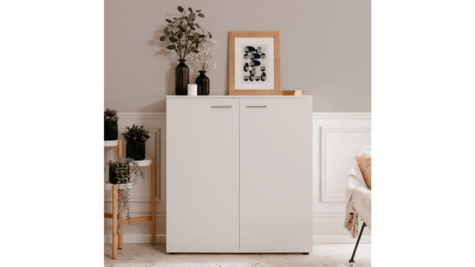 Design Square Wooden Roger Shoe Rack 2-Door Organiser Storage Cabinet ...