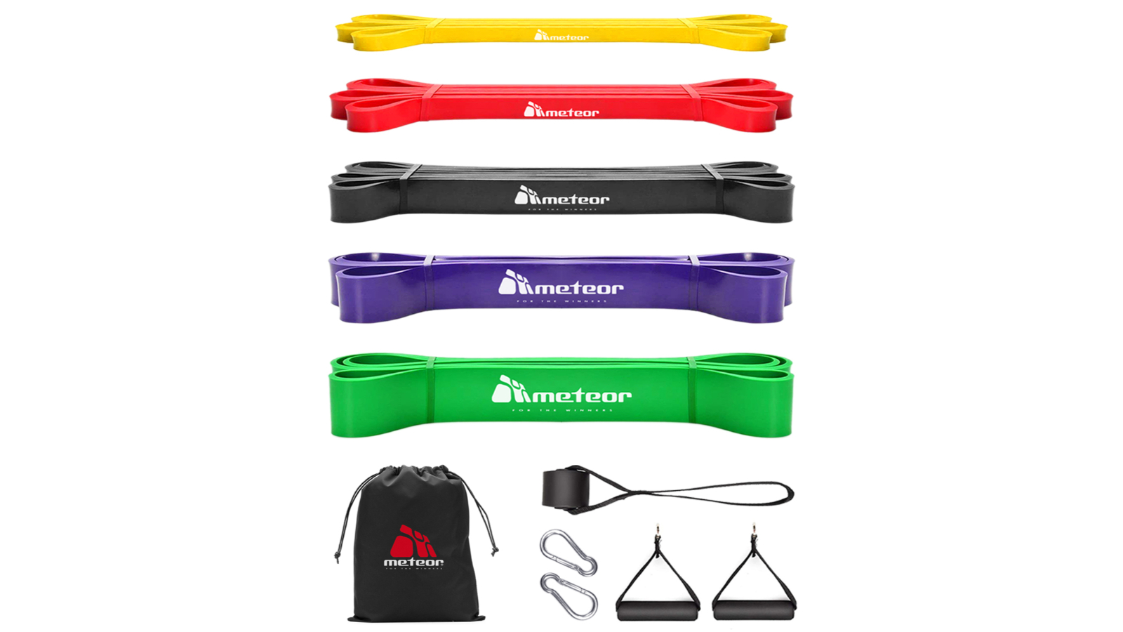 Meteor For The Winners 5 Piece Resistance Power Bands Set with ...