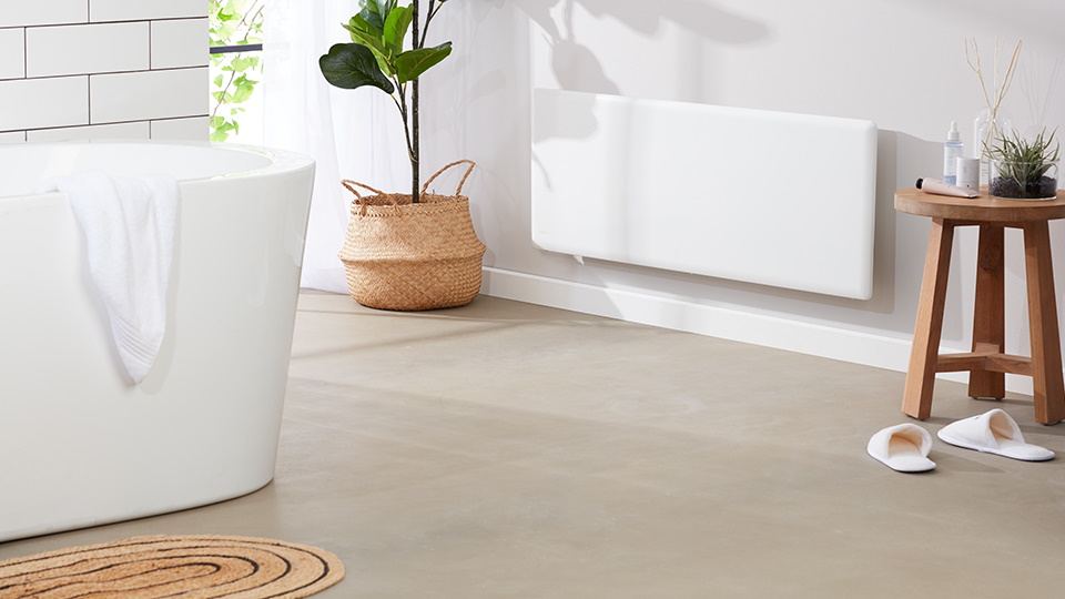 Nobo 2kW Slimline Wi-Fi Panel Heater with Castors - White | Harvey Norman