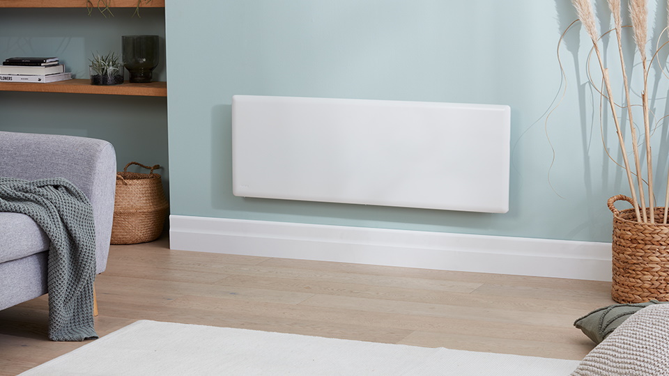 Nobo 2kW Slimline Wi-Fi Panel Heater with Castors - White | Harvey Norman