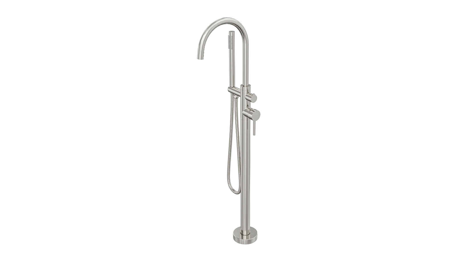 Linsol Nure Free Standing Bath Mixer with Hand Shower - Brushed Nickel ...