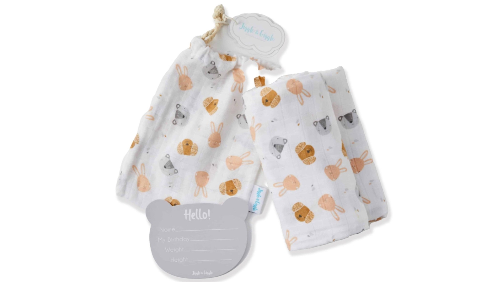 Jiggle and Giggle Animal Wrap and Card - 2 Piece | Harvey Norman