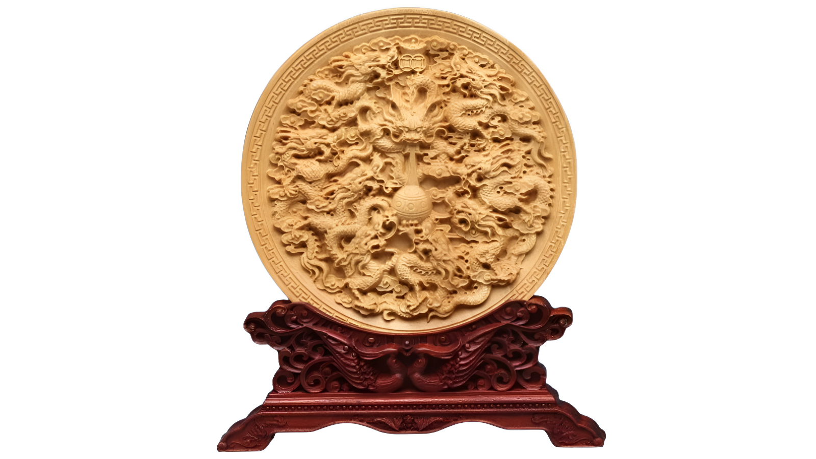 NNEOBA Dragon and Phoenix Solid Wood Statue | Harvey Norman
